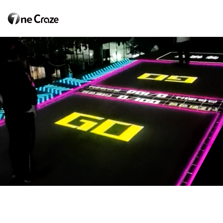 Athletic game with interactive floor projection - Onecraze floor Map