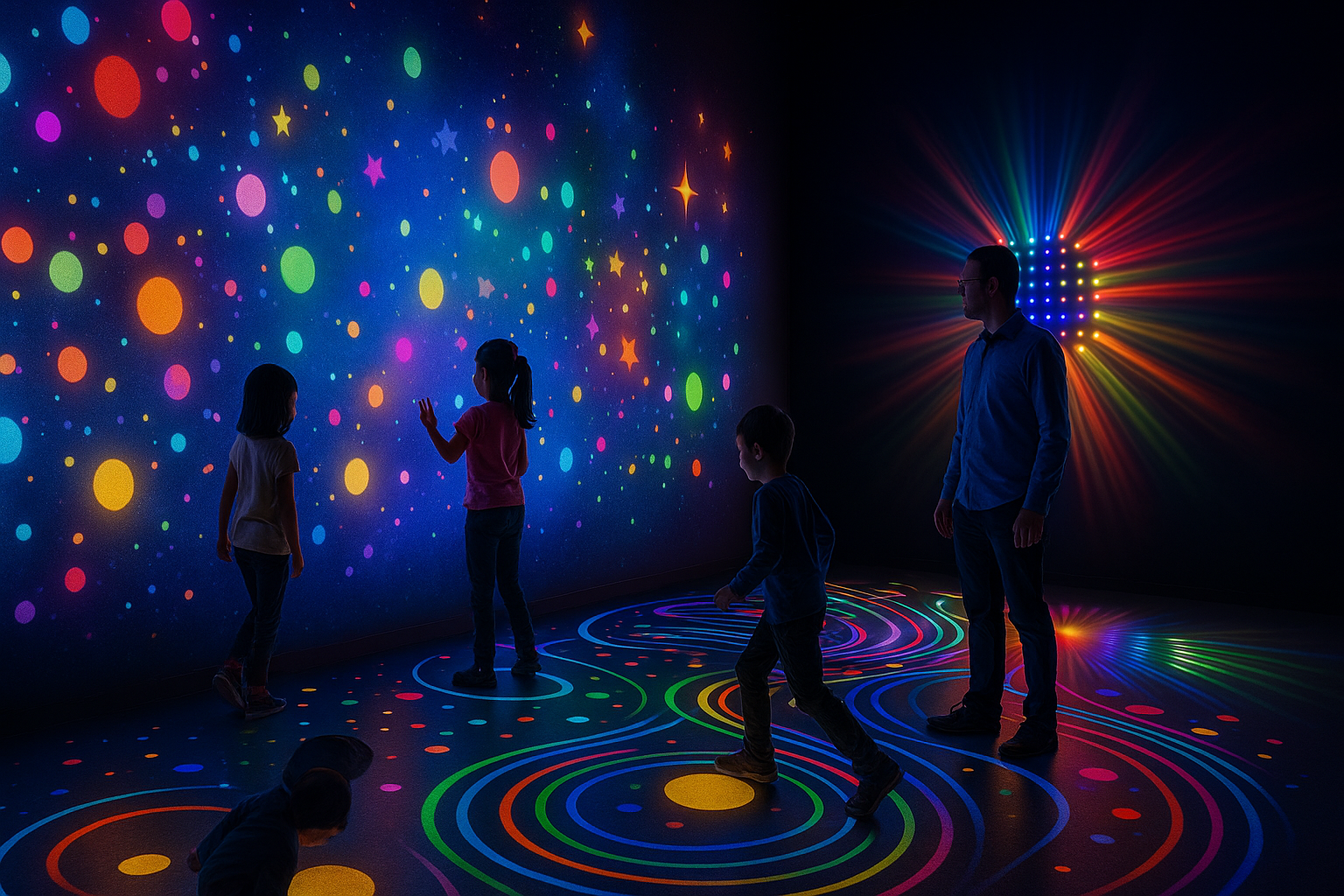 Interactive Art Installations Light Up Game Room Process Solution